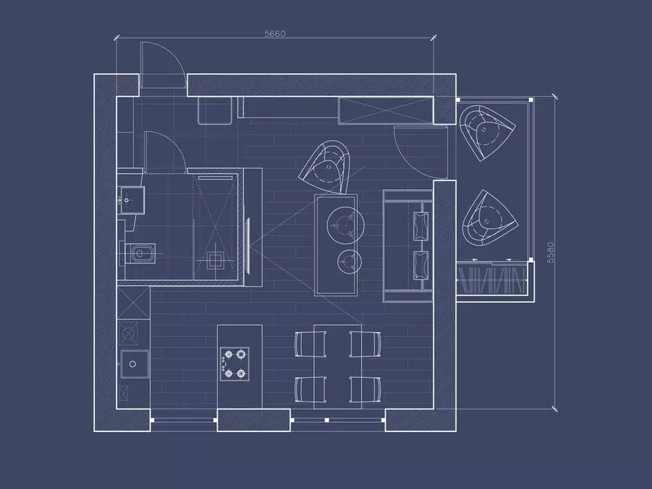 Foto: Dalam gaya, modern, apartemen, studio, putih, minimalis, proyek minggu, biru, konstantin radulov - foto