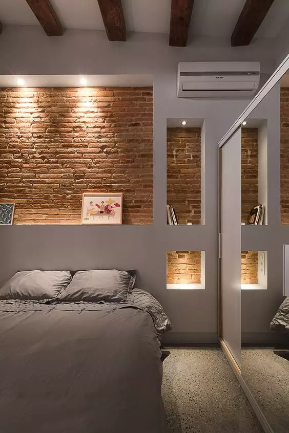 Foto: camera da letto in stile scandinavo, mobili e luce, suggerimenti, luci di luci - Foto