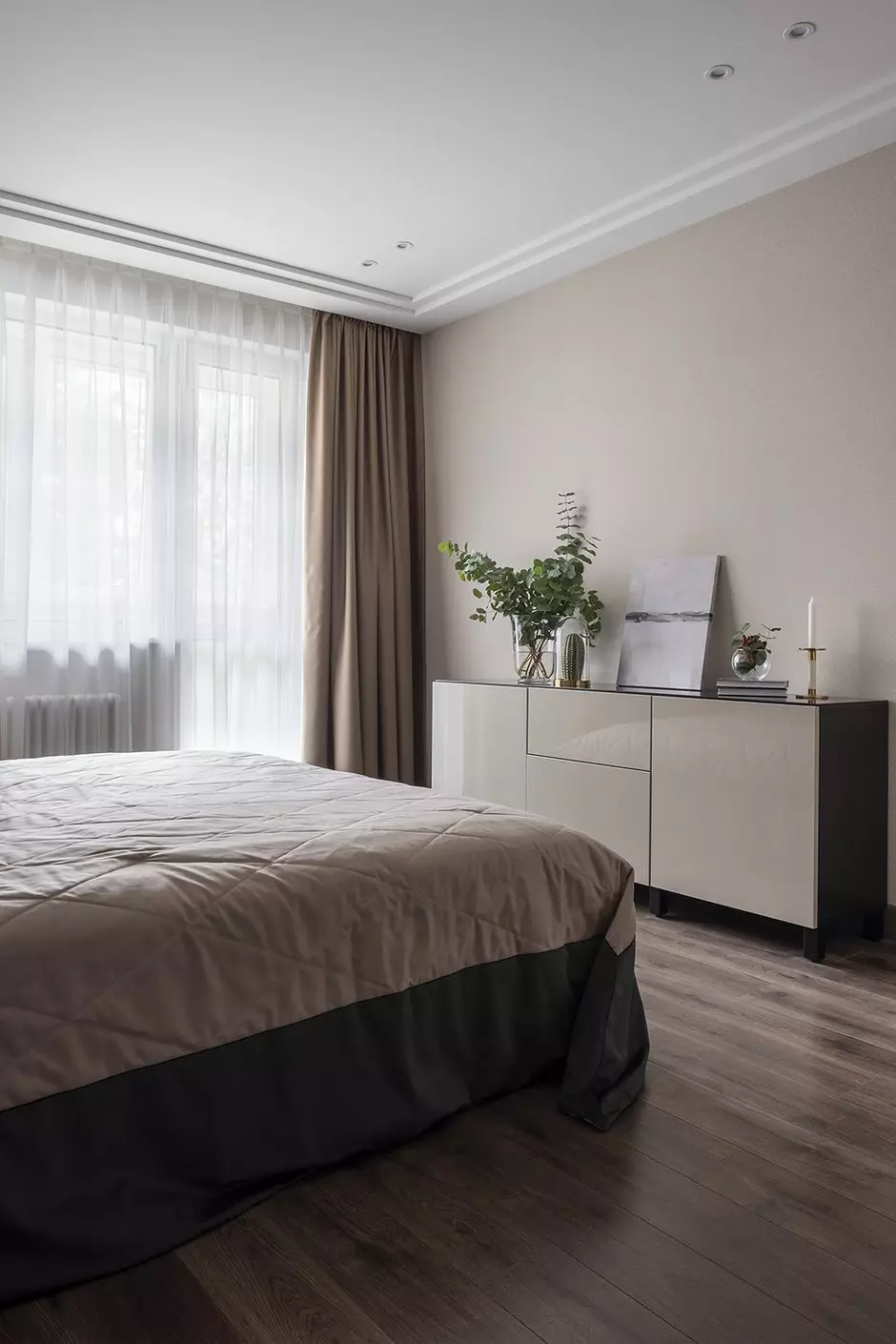 Foto: camera da letto in stile moderno, eclettico, appartamento, progetto della settimana, Mosca, 3 camere, 60-90 metri, South Butovo, D.A. Interior design, Anna Korosko - Foto