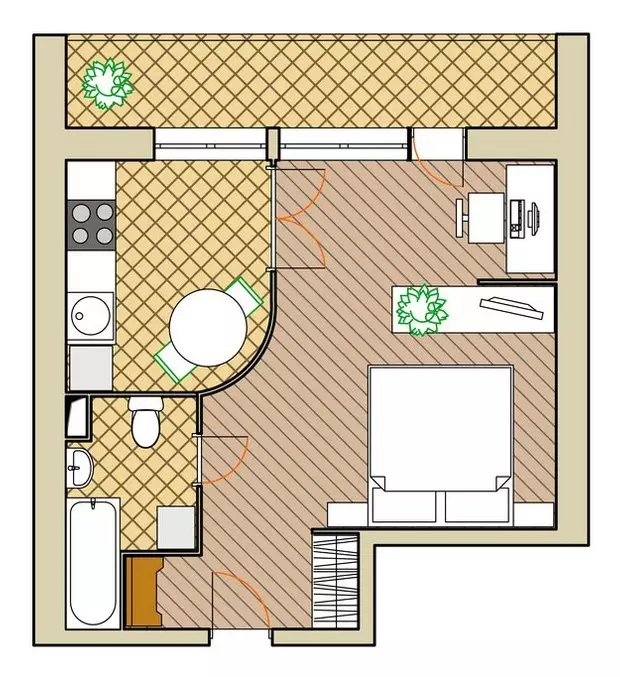 Fotó: Egyéb stílusban, lakás, tervezés, házak és apartmanok, felújítás, blokk ház, II-68, 1 szoba, akár 40 méter - Fénykép