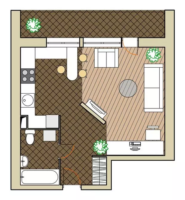 Fotó: Egyéb stílusban, lakás, tervezés, házak és apartmanok, felújítás, blokk ház, II-68, 1 szoba, akár 40 méter - Fénykép