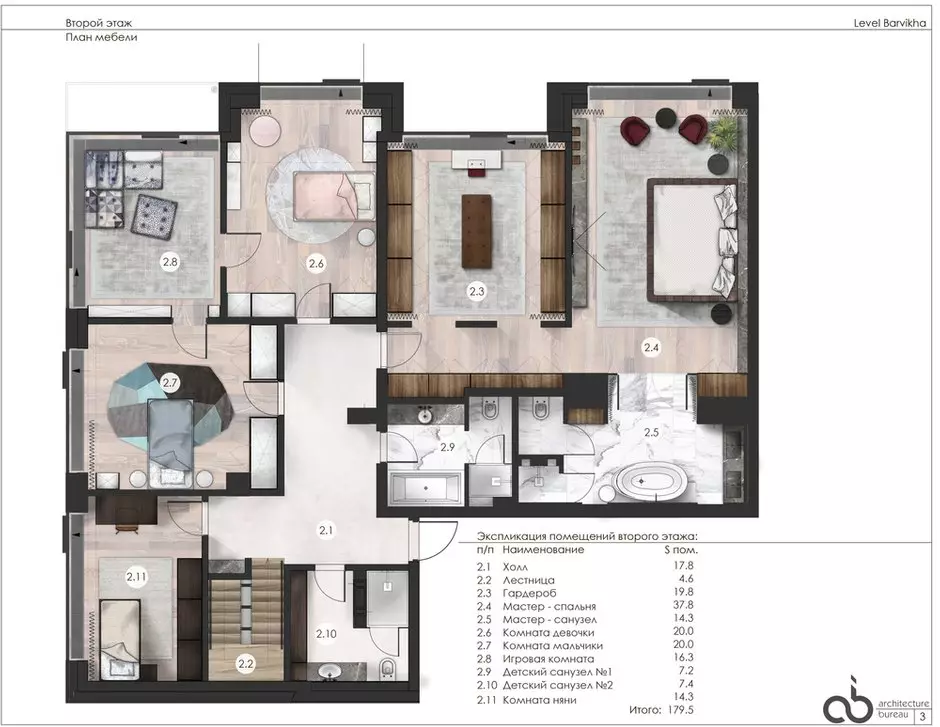 Foto: Planlægning i stil, Lejlighed, Projekt i ugen, 4 og mere, mere end 90 meter, AB-arkitekter, Level Barvikha - Foto