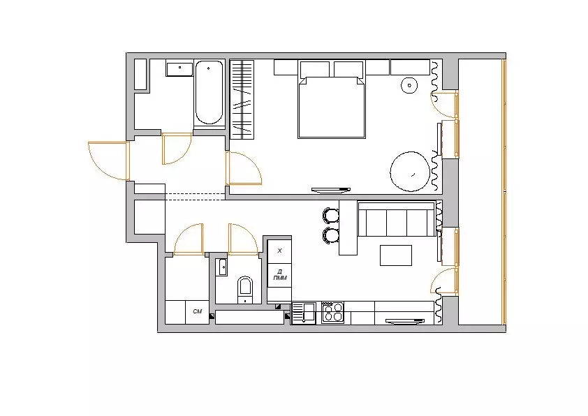 Argazkia: Plangintza estiloa, apartamentu txikia, apartamentua, barrualdea, etxeak eta apartamentuak, zuriak, alterazioak - argazkia