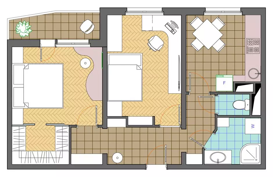 Astearen diseinua: Logela bakarreko apartamentua M6-ECO serieko etxean 500979_5