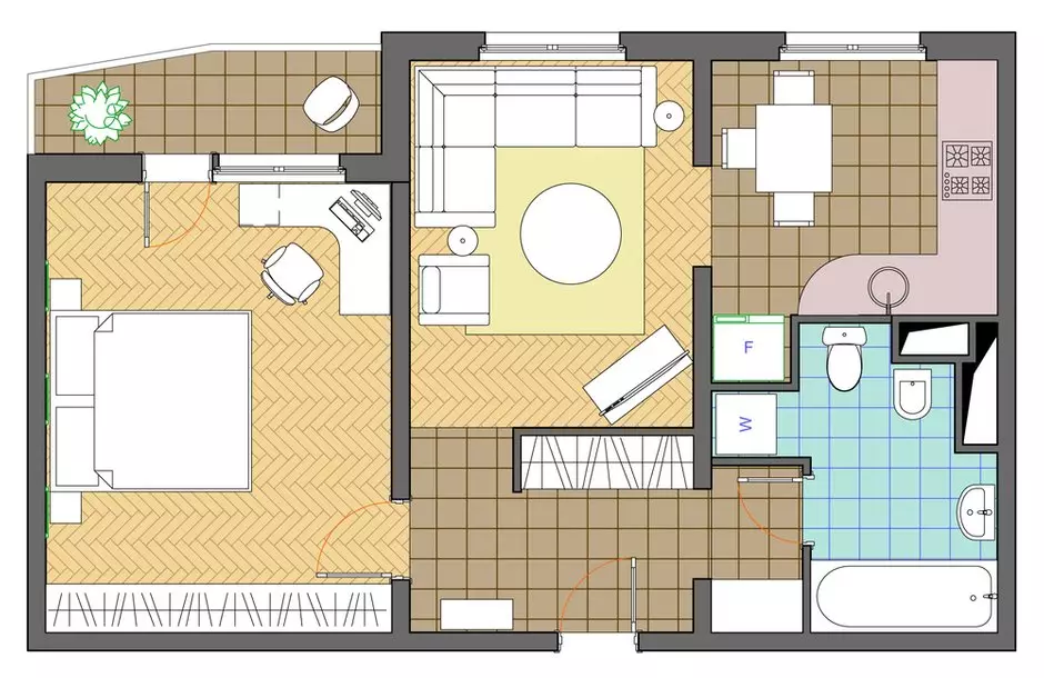 Astearen diseinua: Logela bakarreko apartamentua M6-ECO serieko etxean 500979_9