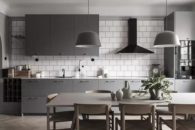 Foto: cucina e sala da pranzo in stile scandinavo, - Foto