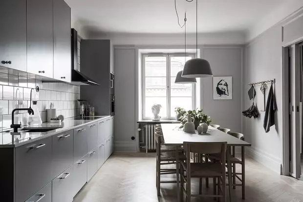 Foto: cucina e sala da pranzo in stile scandinavo, - Foto