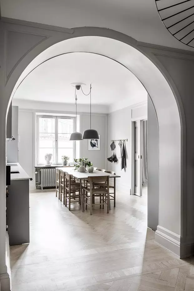 Foto: cucina e sala da pranzo in stile scandinavo, - Foto