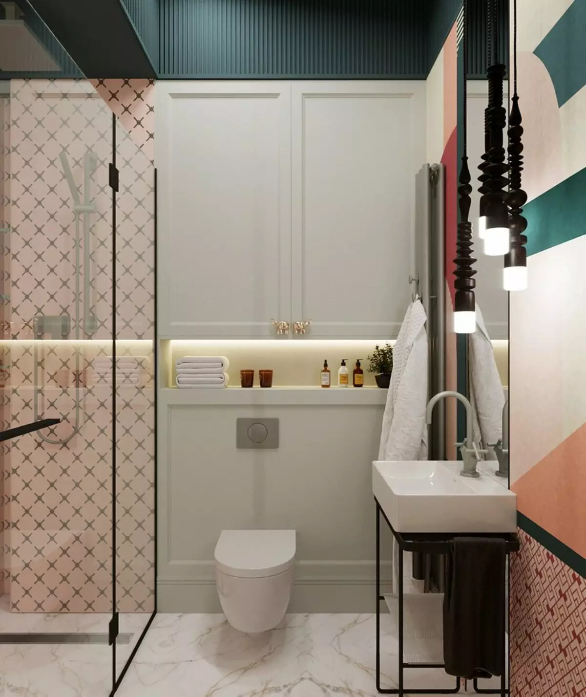 Photo: Bathroom in style Modern, small apartment, apartment, project of the week, St. Petersburg, Stalinka, 1 room, up to 40 meters, Arina Troilova - Photo