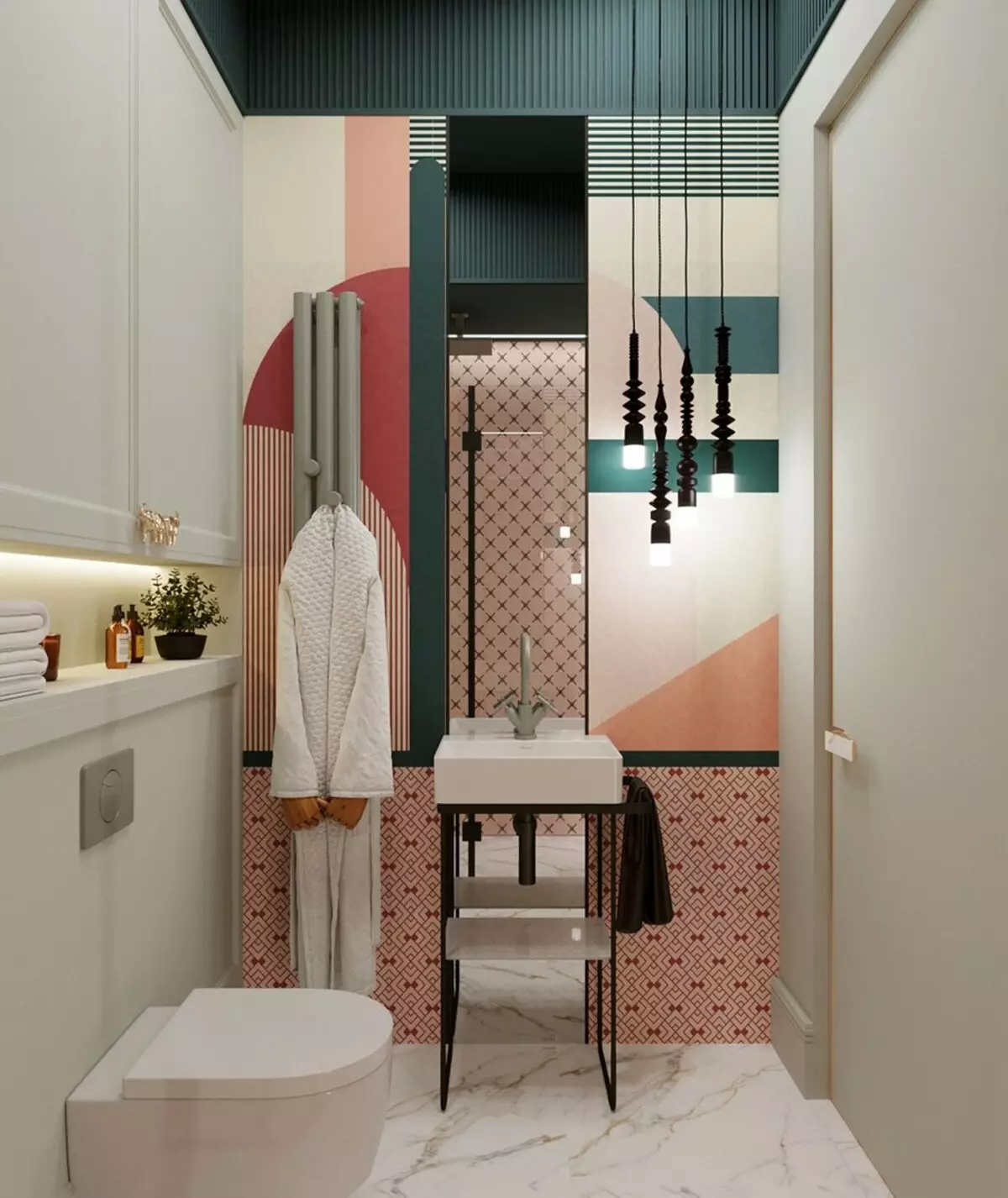 Photo: Bathroom in style Modern, small apartment, apartment, project of the week, St. Petersburg, Stalinka, 1 room, up to 40 meters, Arina Troilova - Photo