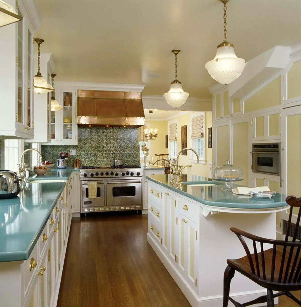 Photo: Kitchen and dining room in classic style, modern, interior decor, apartment, home decor - Photo