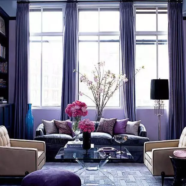 Foto: Woonkamer in eclectische stijl, modern, interieur, interieur, kleur in het interieur - foto