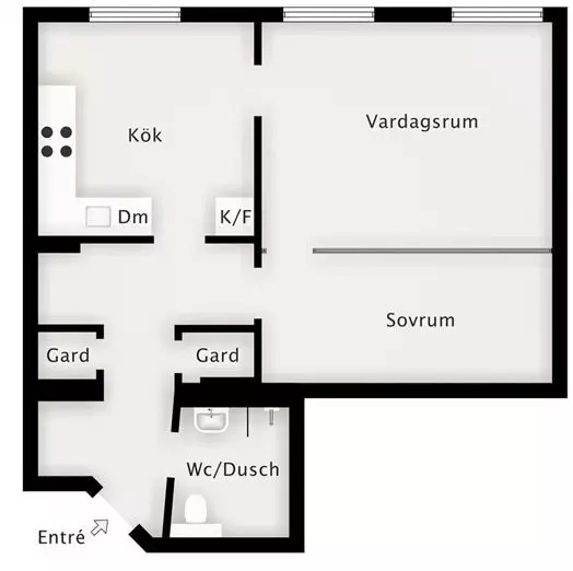 Foto: Planung in Stil, skandinavisch, kleine Wohnung, Wohnung, Häuser und Wohnungen, Stockholm - Foto