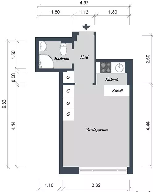 Poto: Perencanaan pikeun gaya, Skandinavian, apartemen leutik, apartemen, imah sareng apartemen - poto