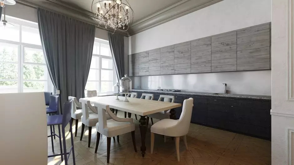 Foto: Në stilin, klasik, modern, apartament, projekt të javës, Moskës, Svetlana Shaldin, Faomi, Stalinka, 4 dhe më shumë, më shumë se 90 metra - foto